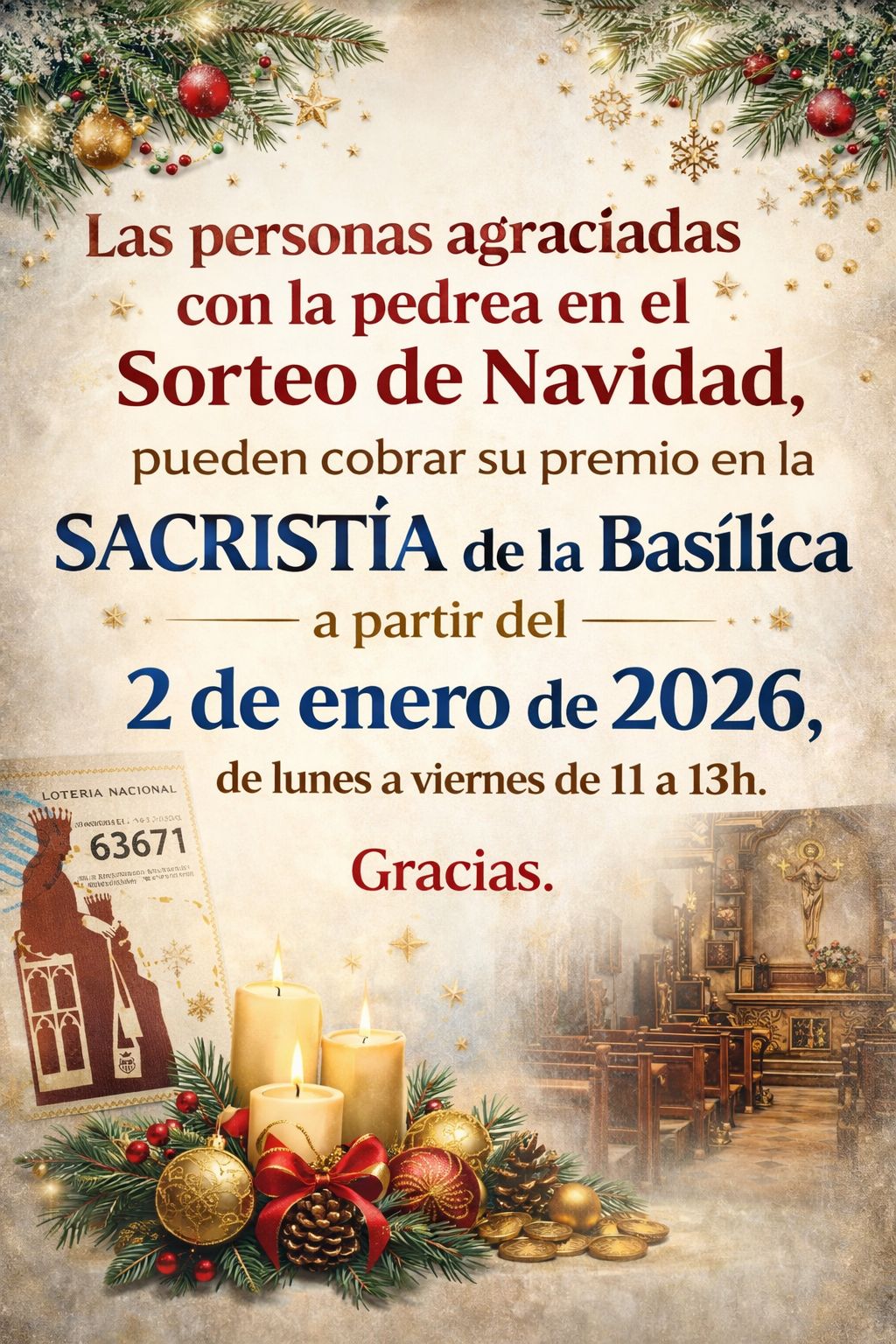 Premiados con el sorteo de navidad | Basílica de la merced